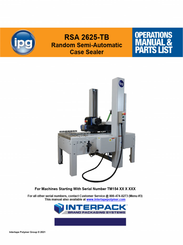 Interpack RSA 2625-TB Case Sealer | PDF