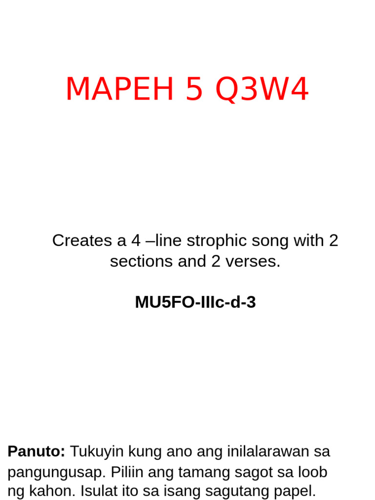 Mapeh 5 q3w4 | PDF