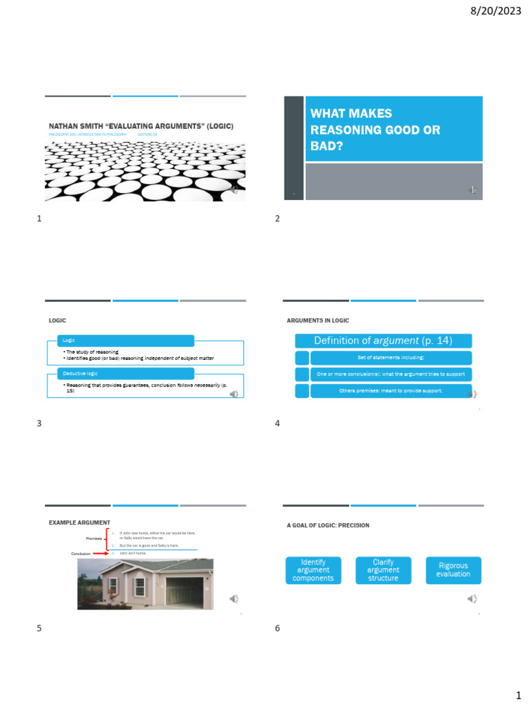 PHI205 03 F2023 Smith Logic | PDF | Argument | Inductive Reasoning