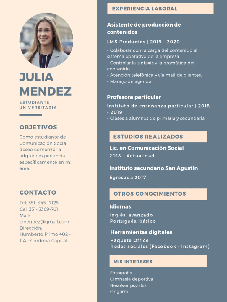 Curriculum Vitae - Julia Mendez | PDF | Career & Growth