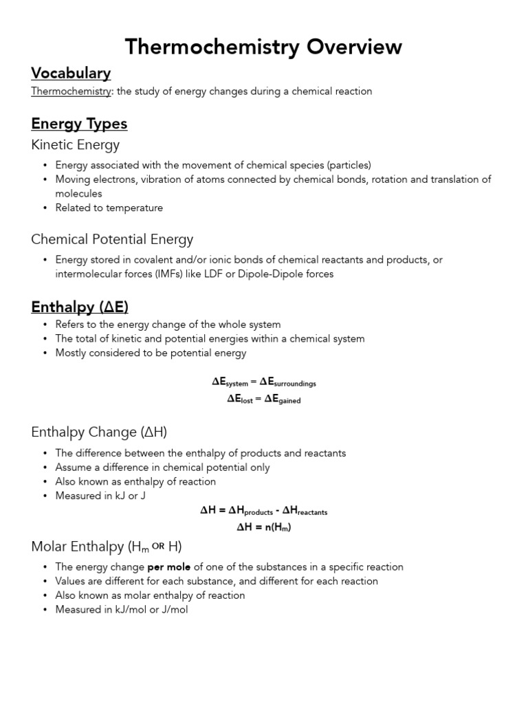 Thermochemistry Review | PDF