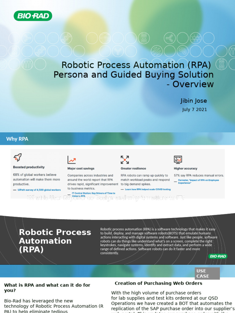 RPA and Perosna Overview | PDF | User Interface | Business