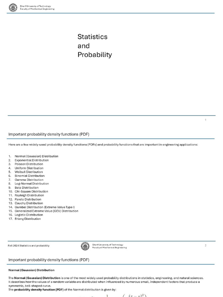 Stat Prob Slides | PDF