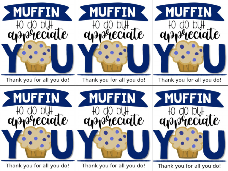 Editable Teacher Appreciation Muffin Tags | PDF