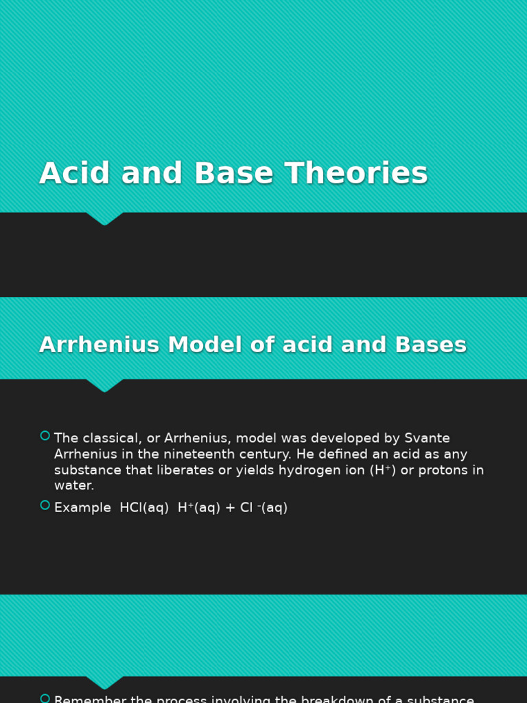 Acid and Base Definitions | PDF