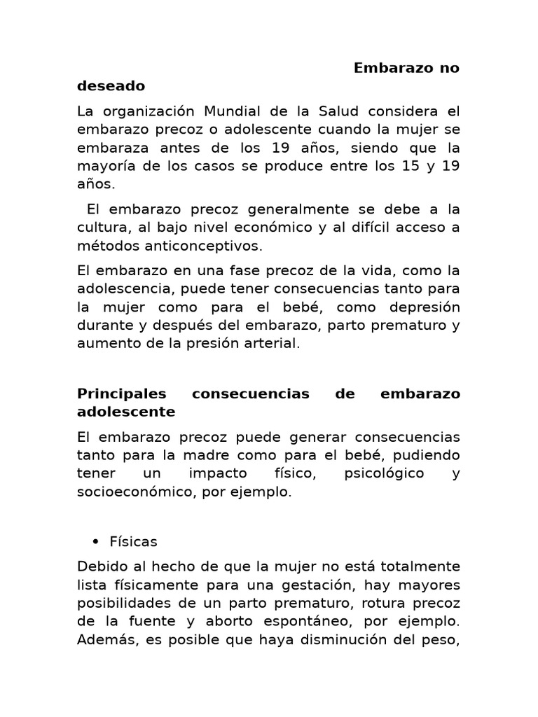 Embarazo No Deseado | PDF