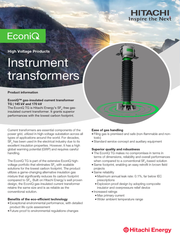 EconiQ Gas Insulated Current Transformer TG - Leaflet | PDF