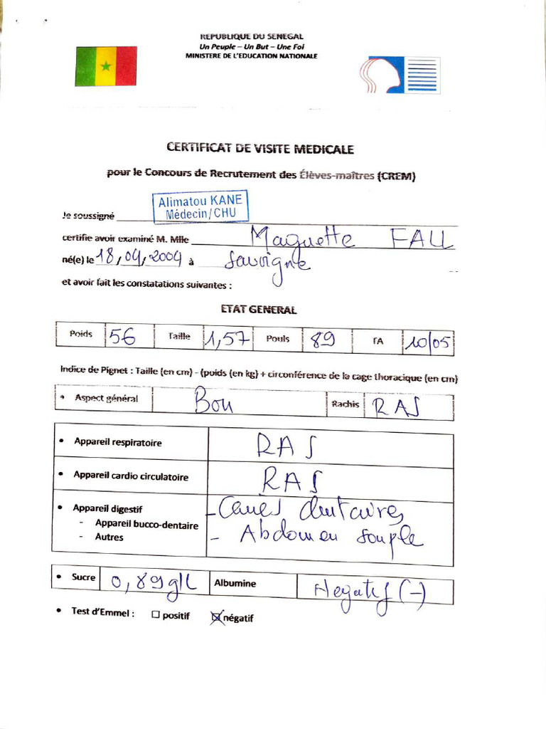 Visite Médicale Maguette Fall - Compressed | PDF