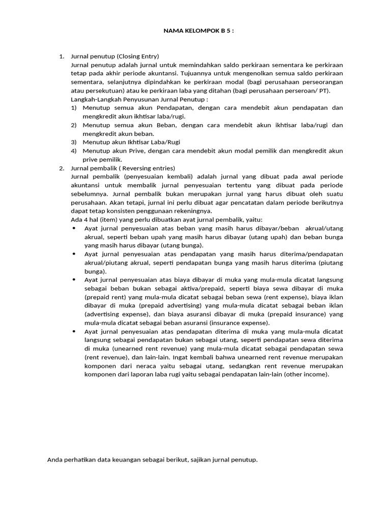 TUGAS MODUL - PROFESIONAL (Jurnal Penutup Dan Pembalik) | PDF