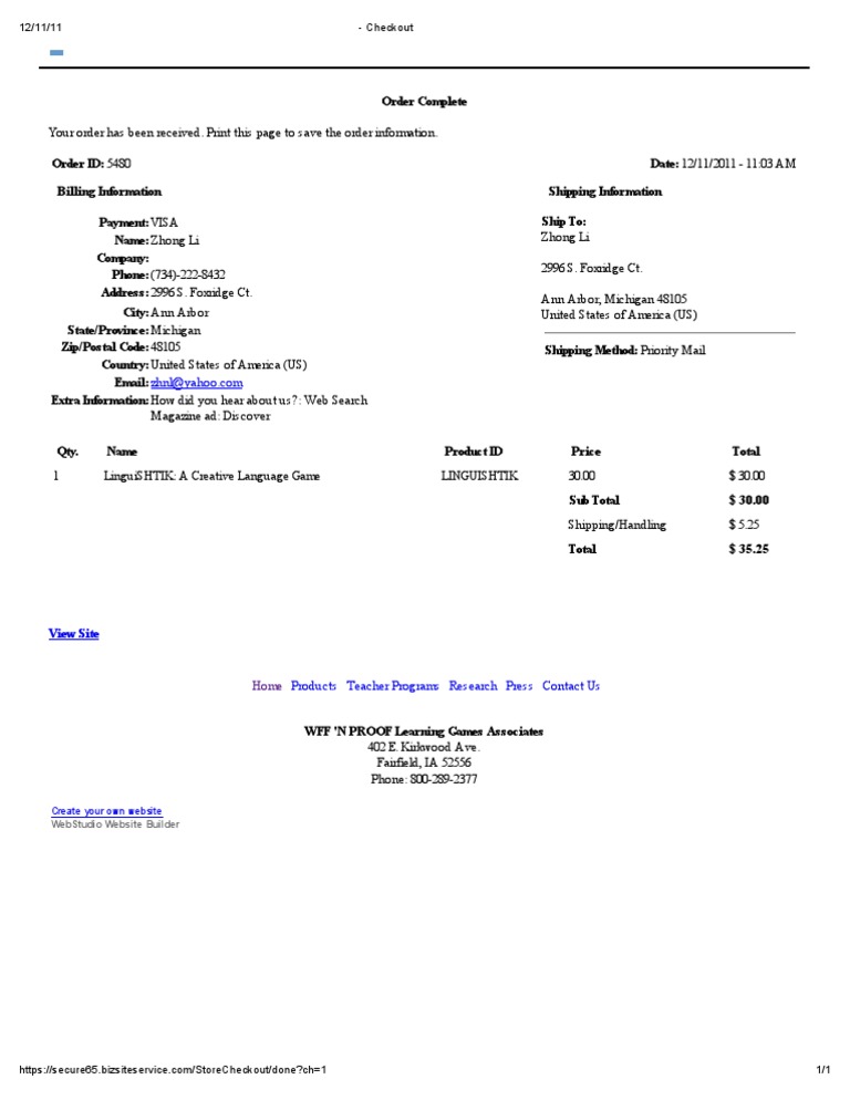 Purchase Confirmation Notice | PDF