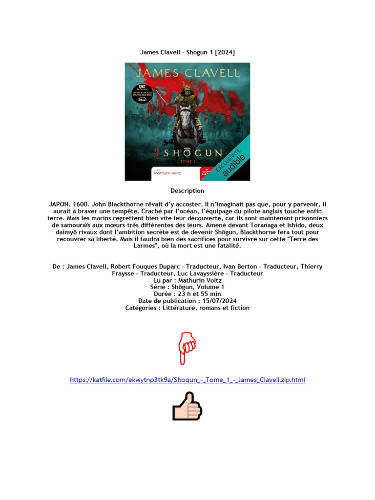 AUDIOBOOK James Clavell - Shogun 1 2024 | PDF