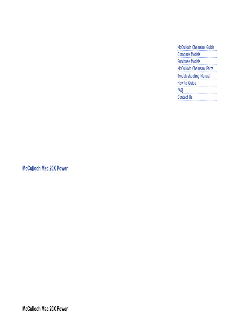 McCulloch Mac 20X Power - Mccullochchainsawguide | PDF | Computers
