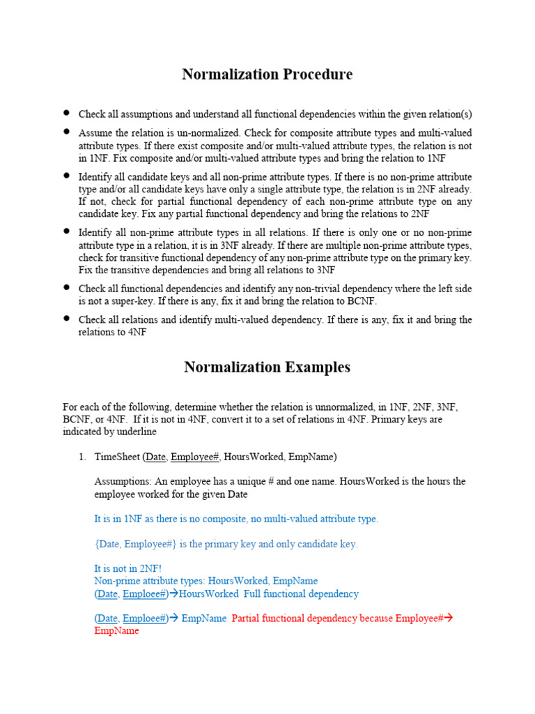 Normalization Excercises | PDF
