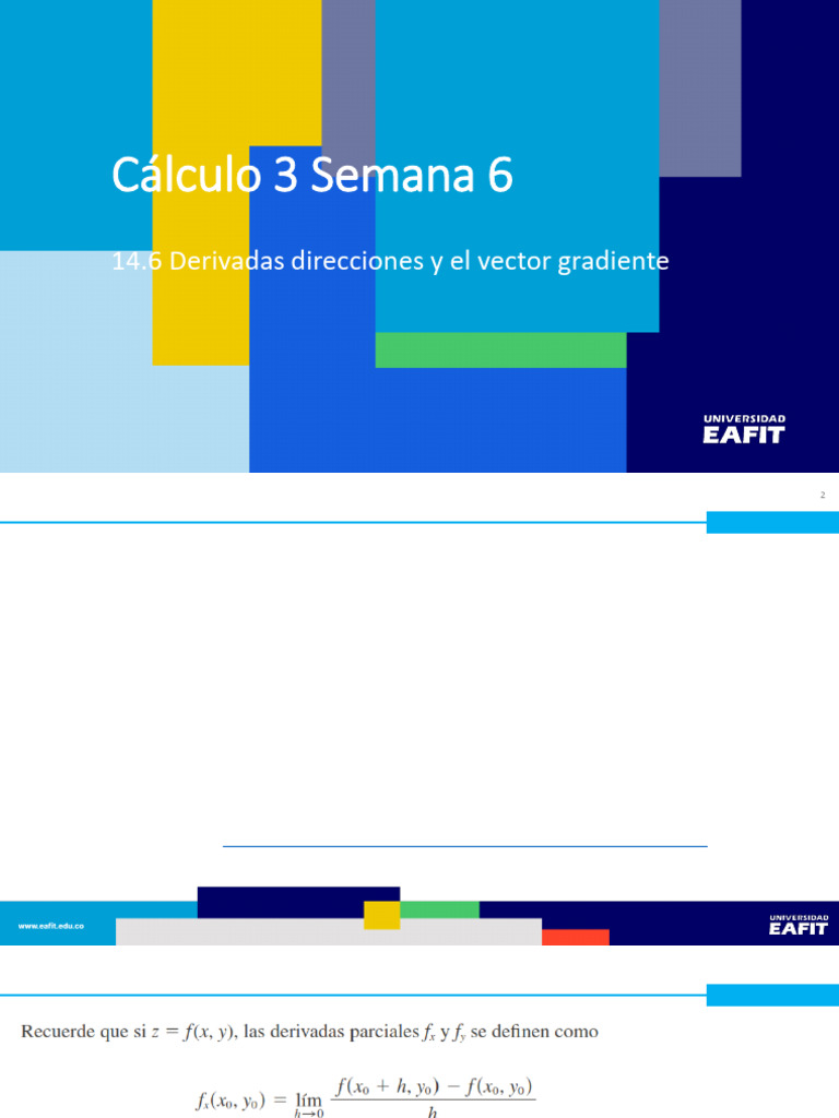 Semana 6, Derivadas Direccionales y Vector Gradiente | PDF | Degradado | Métodos y materiales de ...