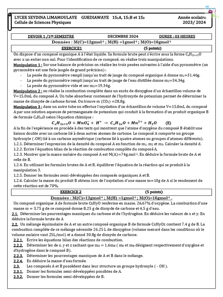 D1 1S1 2024 LSLL - Wahabdiop 1 | PDF