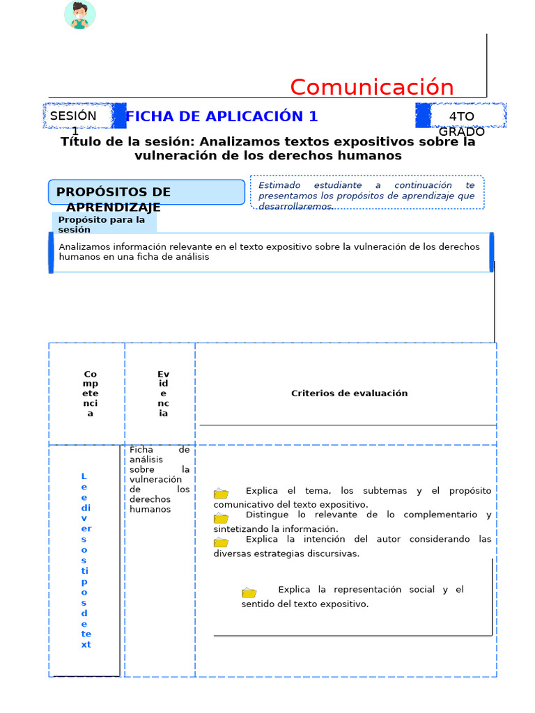 4°_FICHA_DE_APLICACIÓN-SESIÓN1-SEM.1-EXP.8-COM | PDF