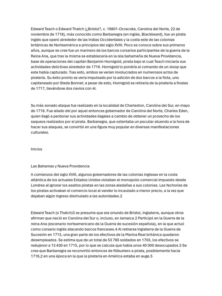 Edward Teach (Barba Negra) | PDF