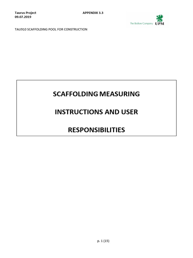 Scaffolding calculation sheet | PDF