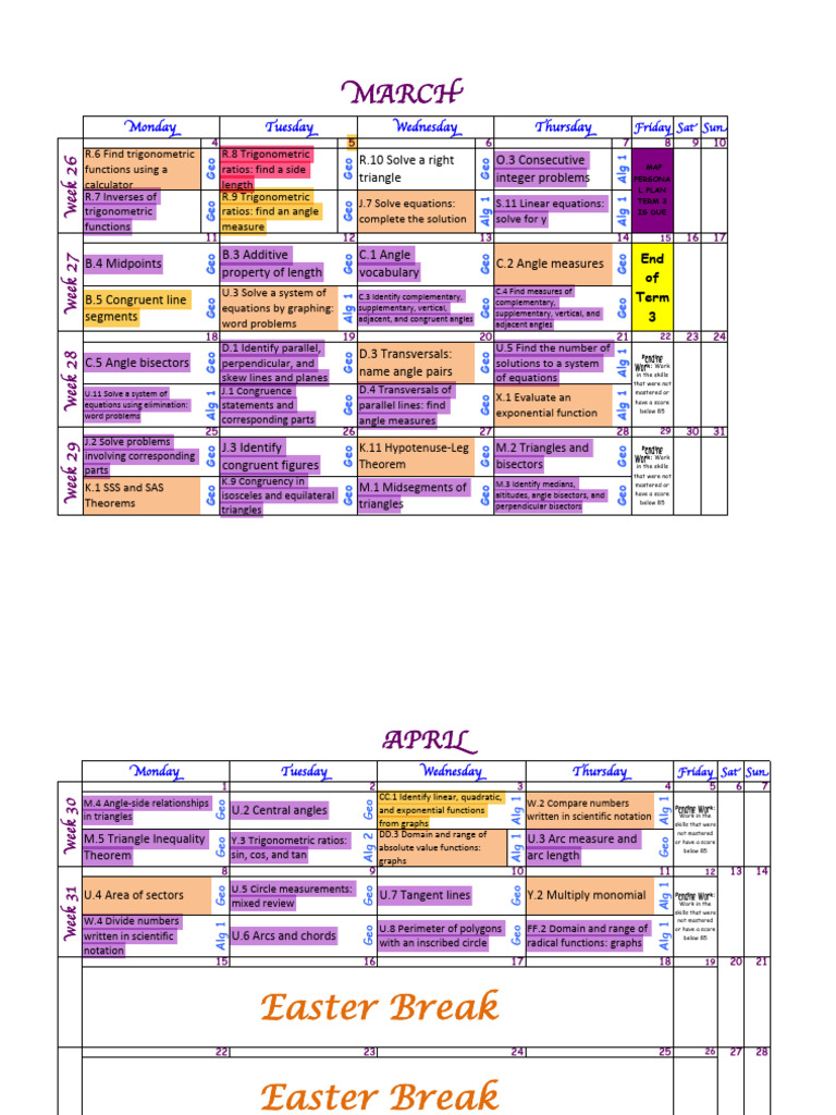 IXL Skills To Do Daily Calendar | PDF