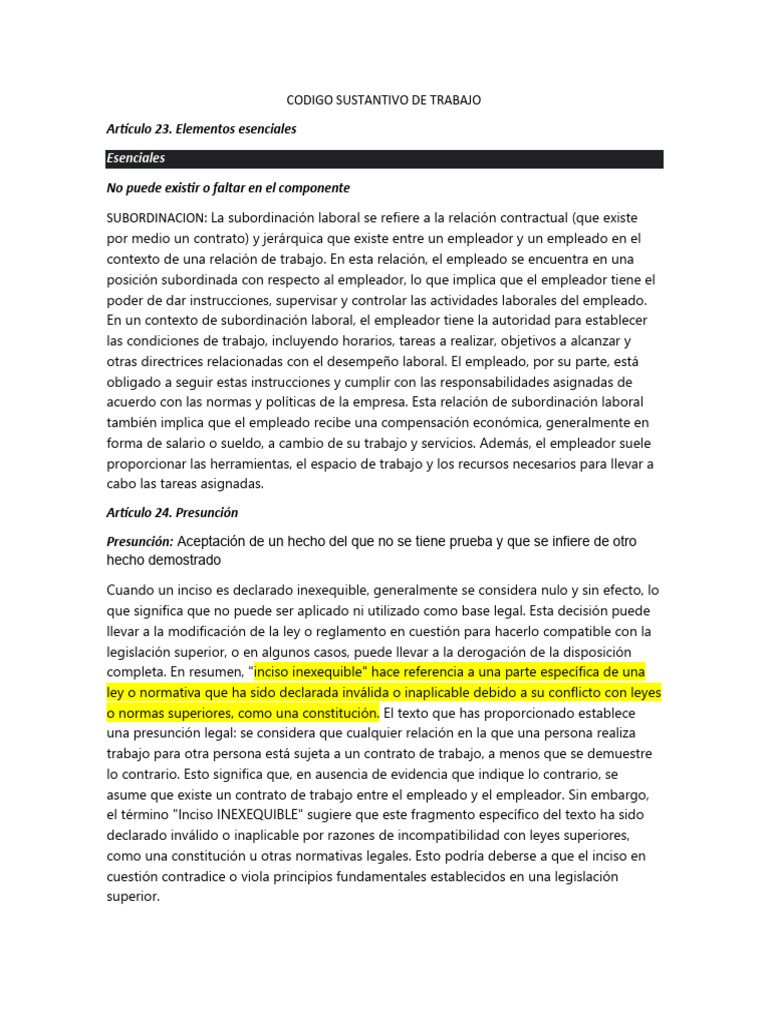 Analisis Codigo Sustantivo Del Trabajo | PDF