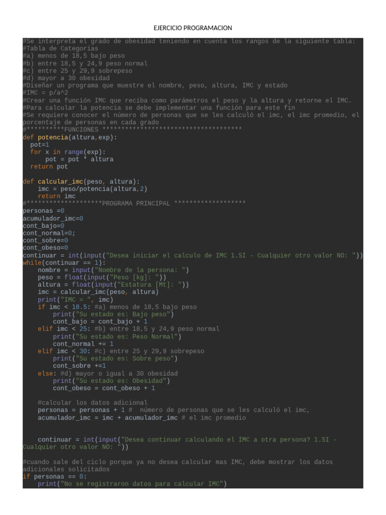 Ejercicios Programacion | PDF