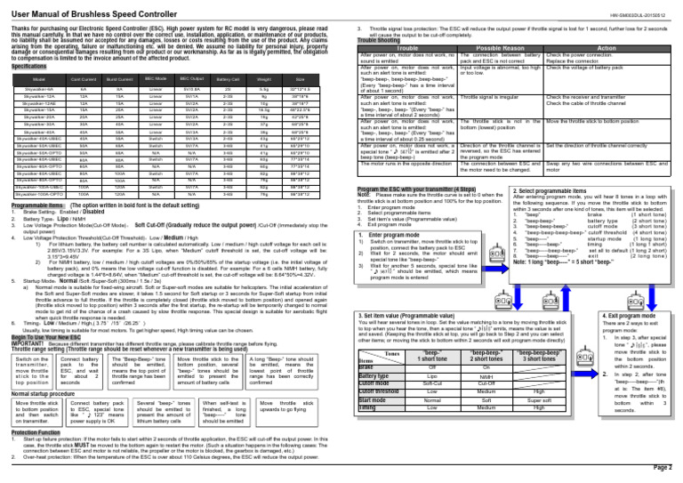 User Manual SkyWalker ESC | PDF | Electrical Engineering | Electronics