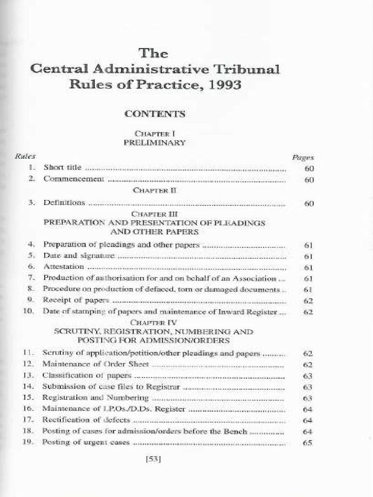 Central Administrative Tribunal Rules | PDF | Judiciaries | Government