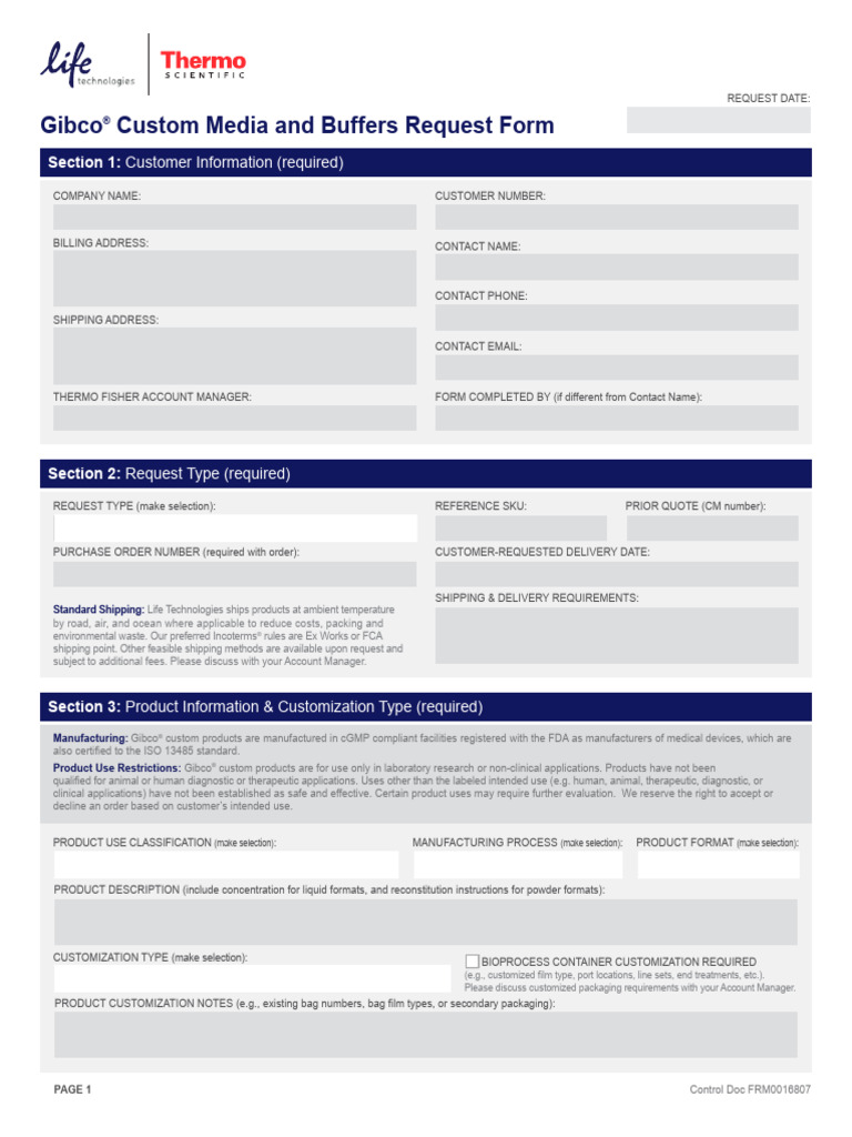 Custom Media Request Form | PDF