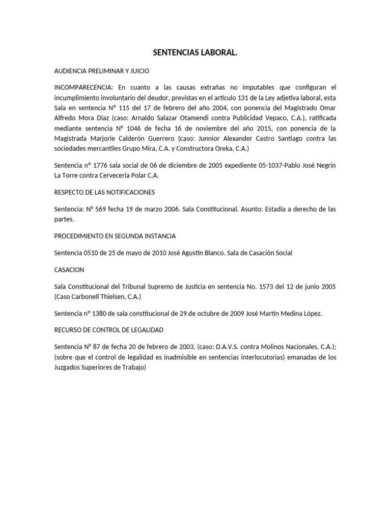 Sentencias Laboral | PDF