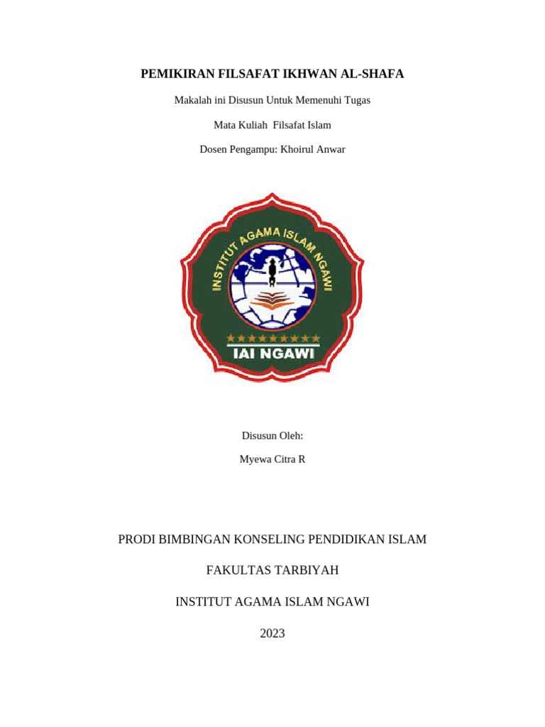 Pemikiran Filsafat Ikhwan al-Shafa | PDF