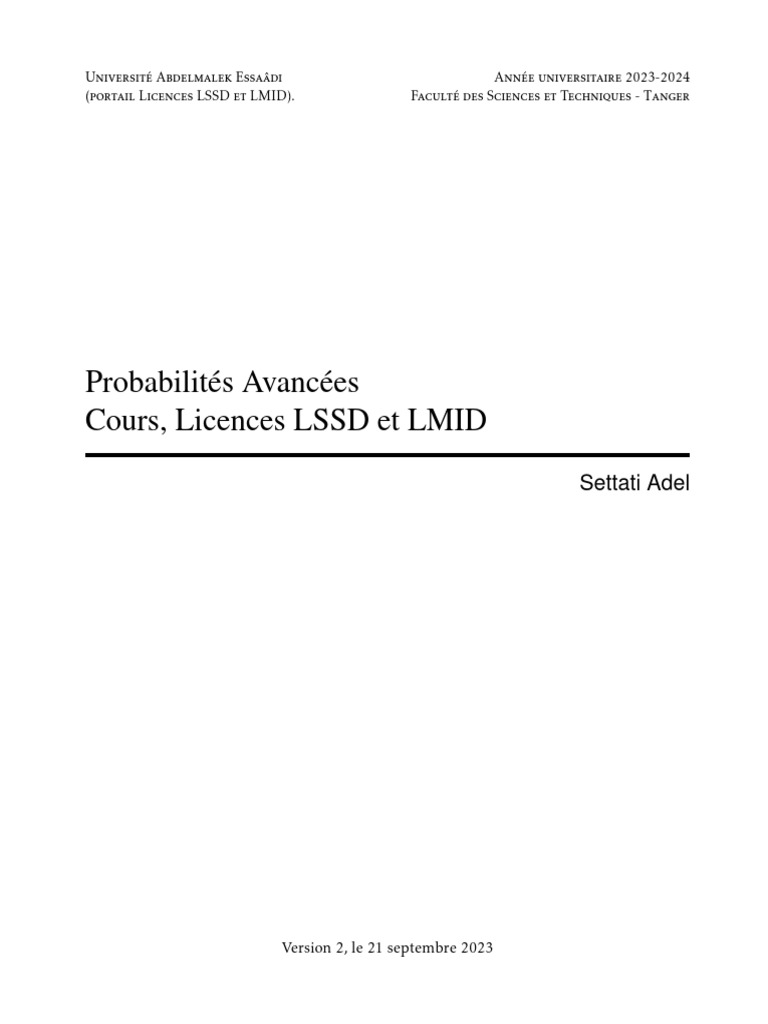 Cours.proba.licence | PDF