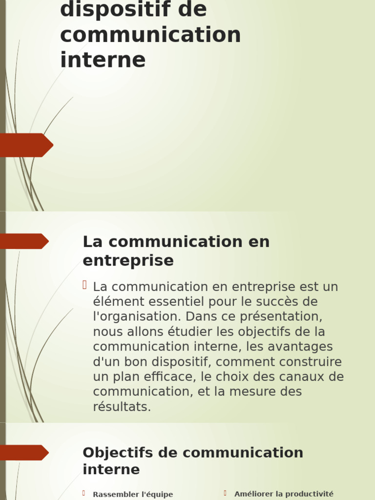 Construire Un Dispositif de Communication Interne | PDF