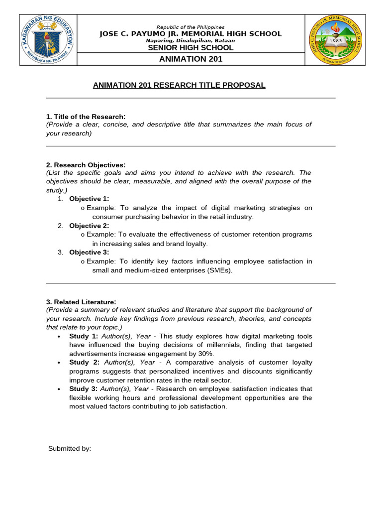 SHS Title Proposal Template | PDF