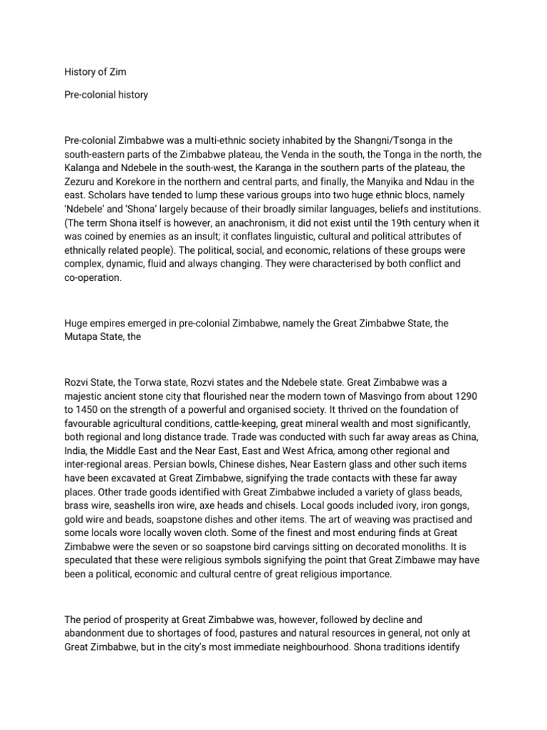 History of Zim | PDF