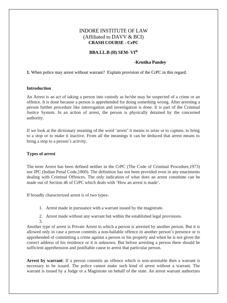 CRASH COURSE ON CrPC | PDF