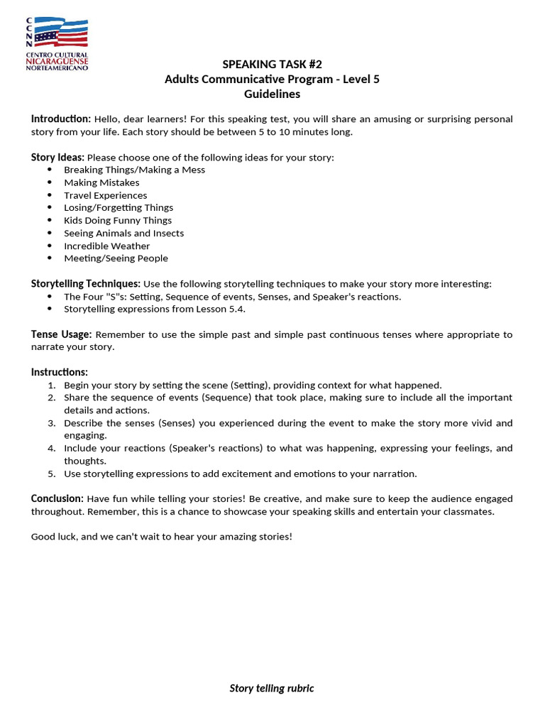 Speaking Task 2 Proposal 1 - Level 5 | PDF