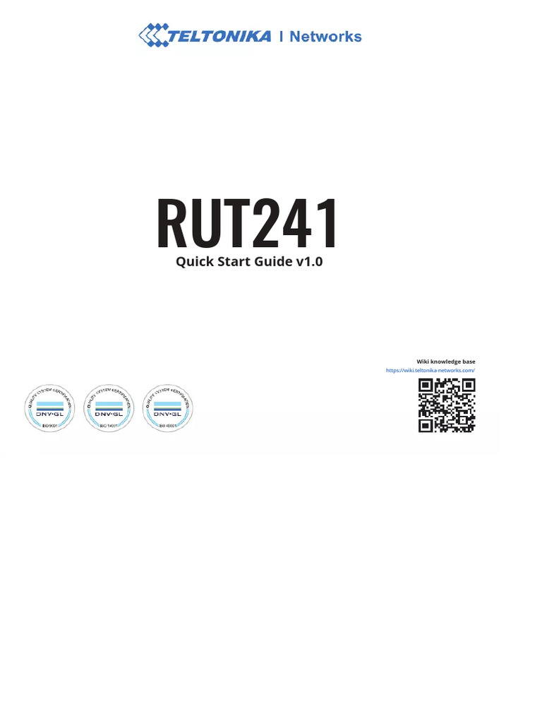 Manual Teltonika RUT241 (6 Páginas) | PDF