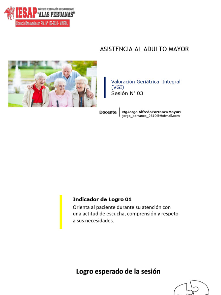 Asistencia Del Adulto Mayor | PDF | Geriatría | Crecimiento personal y profesional