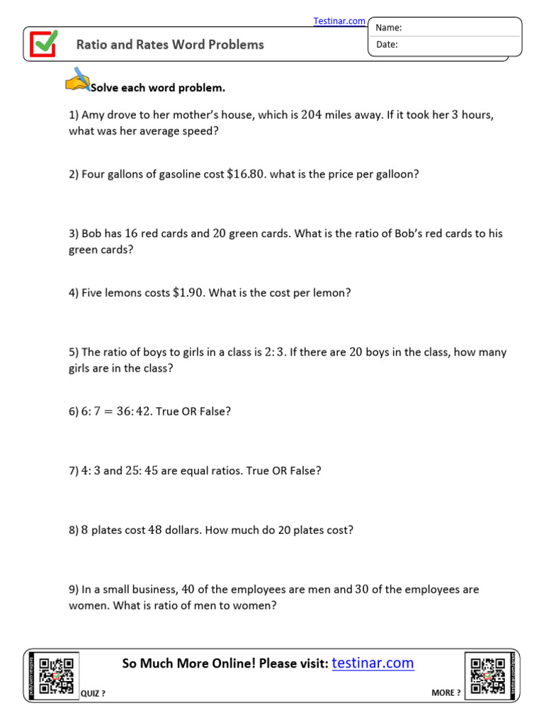 ratio_and_rates_word_problems_worksheet1 | PDF