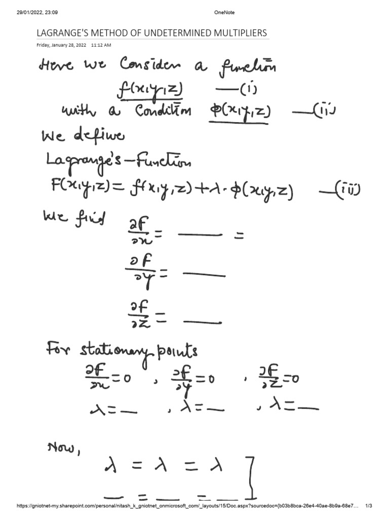 Lagrange's Method | PDF Lagrange's Method | PDF