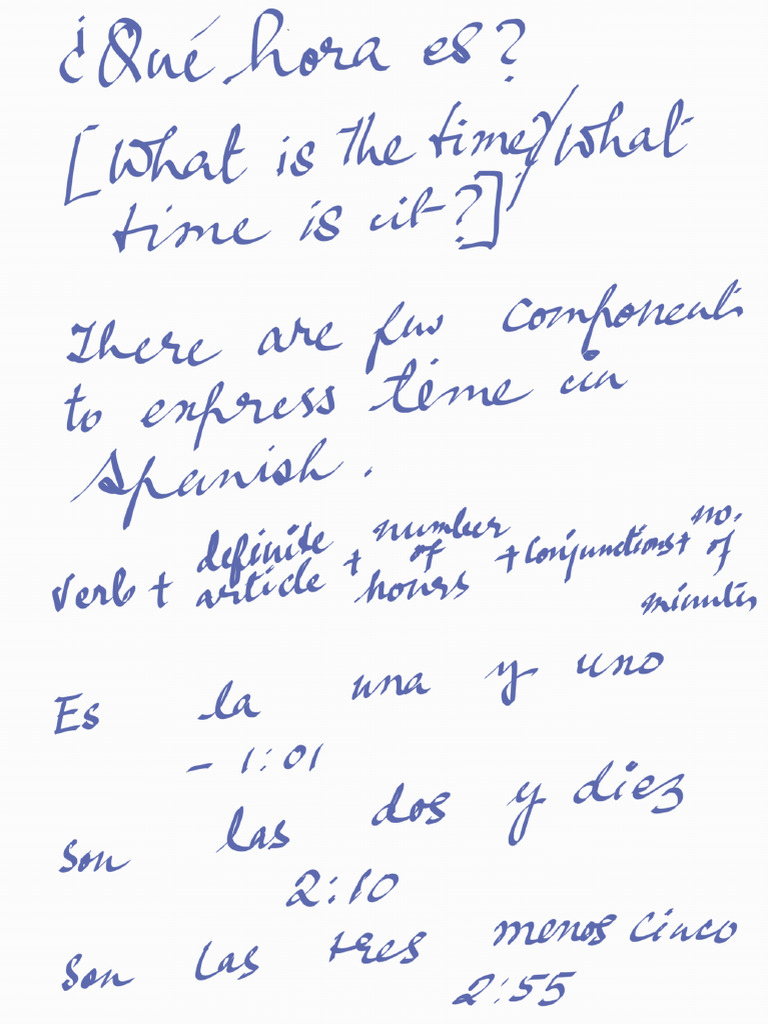 Time Expression in Spanish | PDF