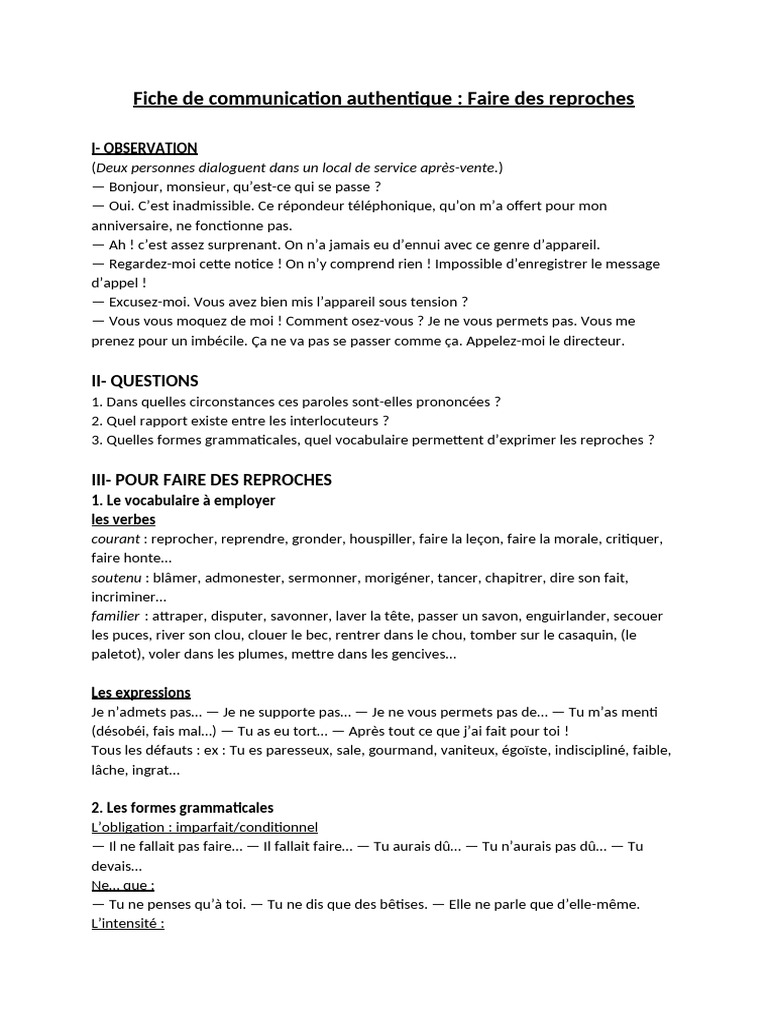 Fiche de Communication Authentique2bac | PDF