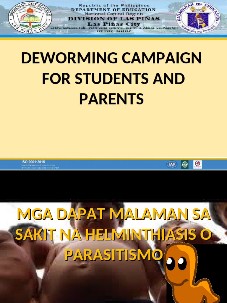 Deworming Campaign For Students and Teachers | PDF