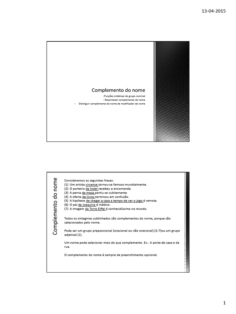 Complemento Nome | PDF