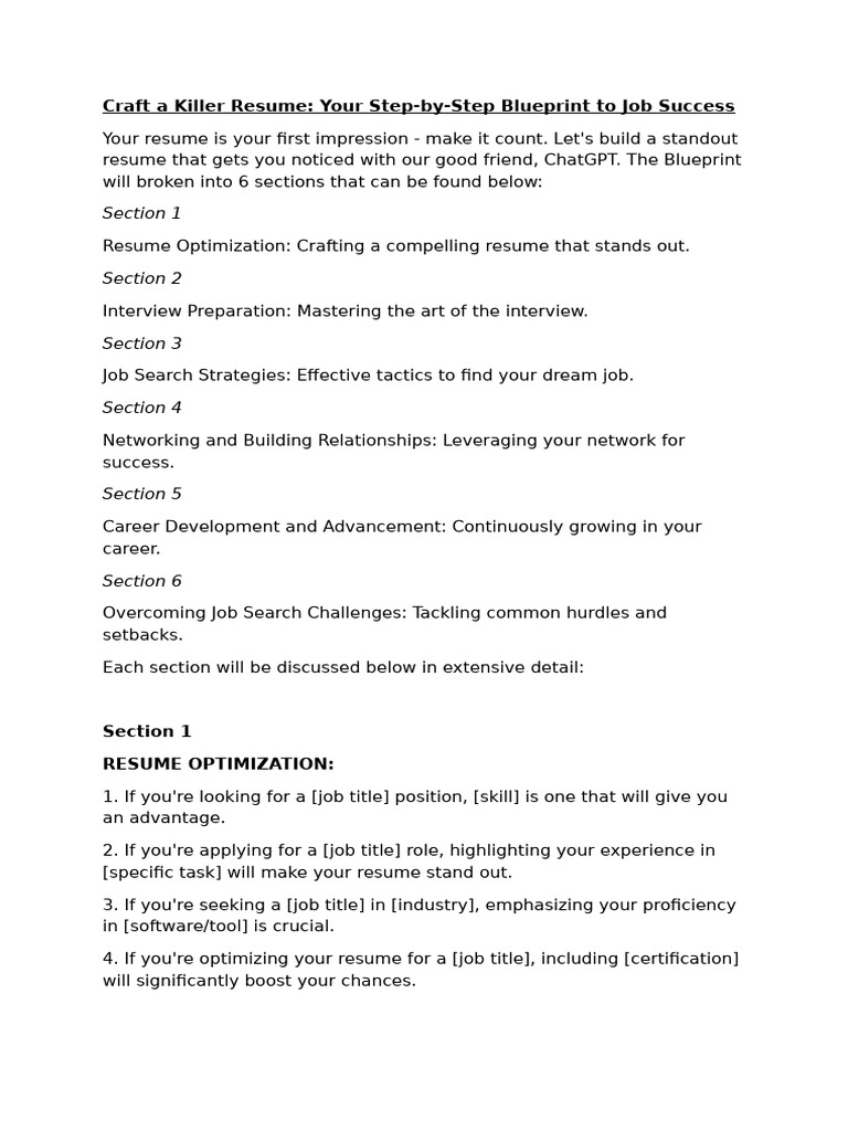 Craft A Killer Resume | PDF | Résumé | Career & Growth