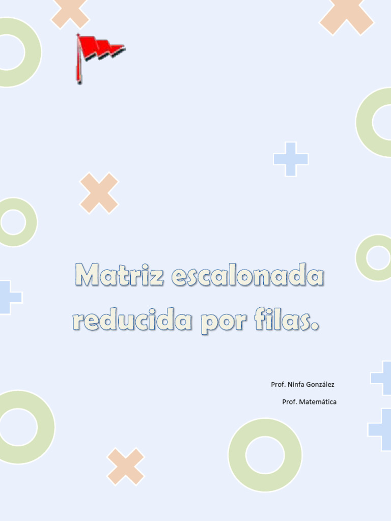 Guía Didáctica.5to Año. Matriz Escalonada Reducida. | PDF