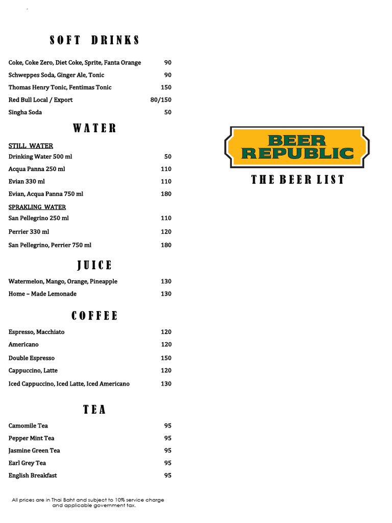 Beer Republic Beer List | PDF