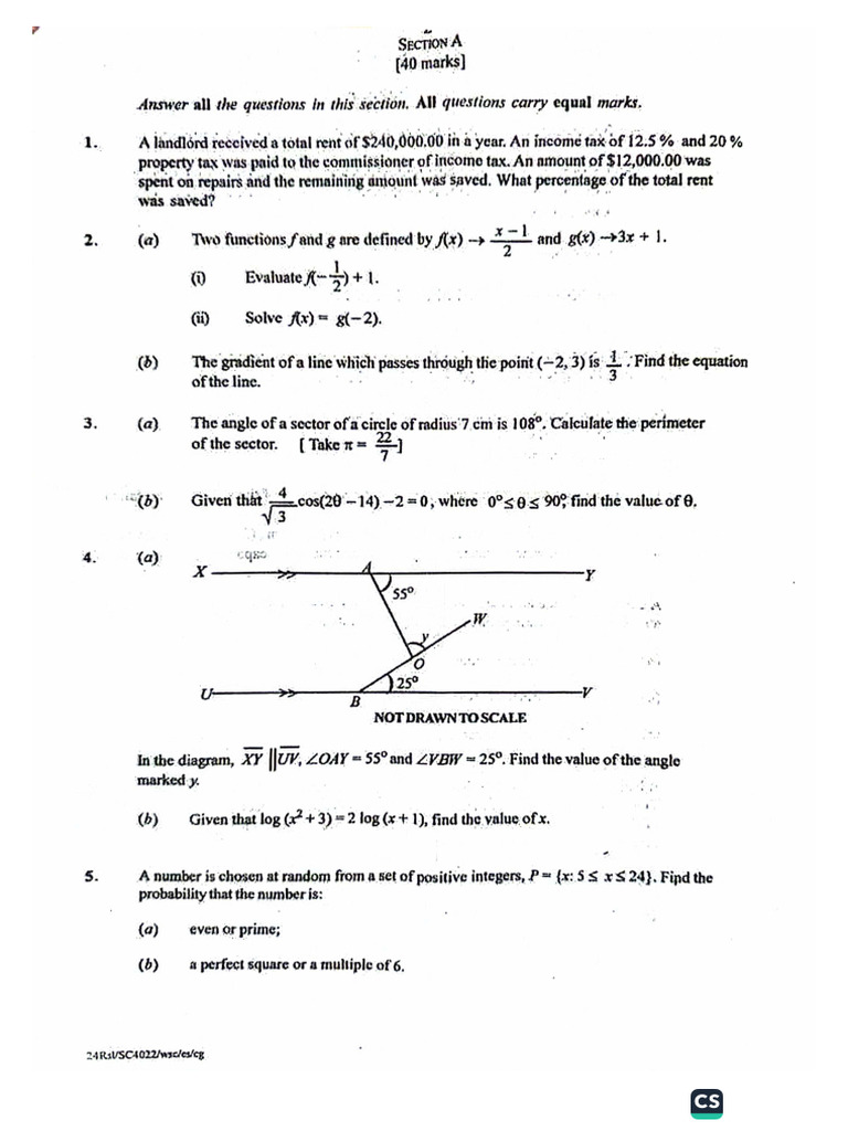 2024 Maths (Core) 2 Suggested Solutions | PDF