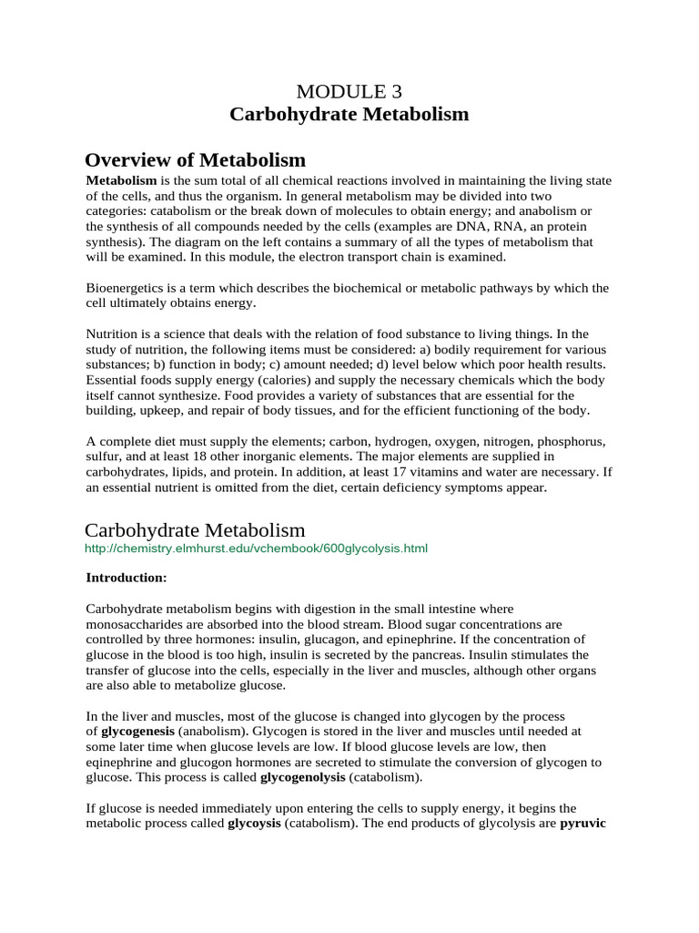Biochemistry Module 3 | PDF