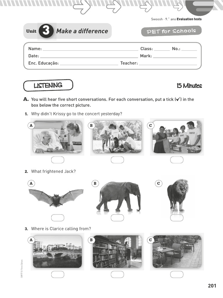 Test PET Unit 3 | PDF